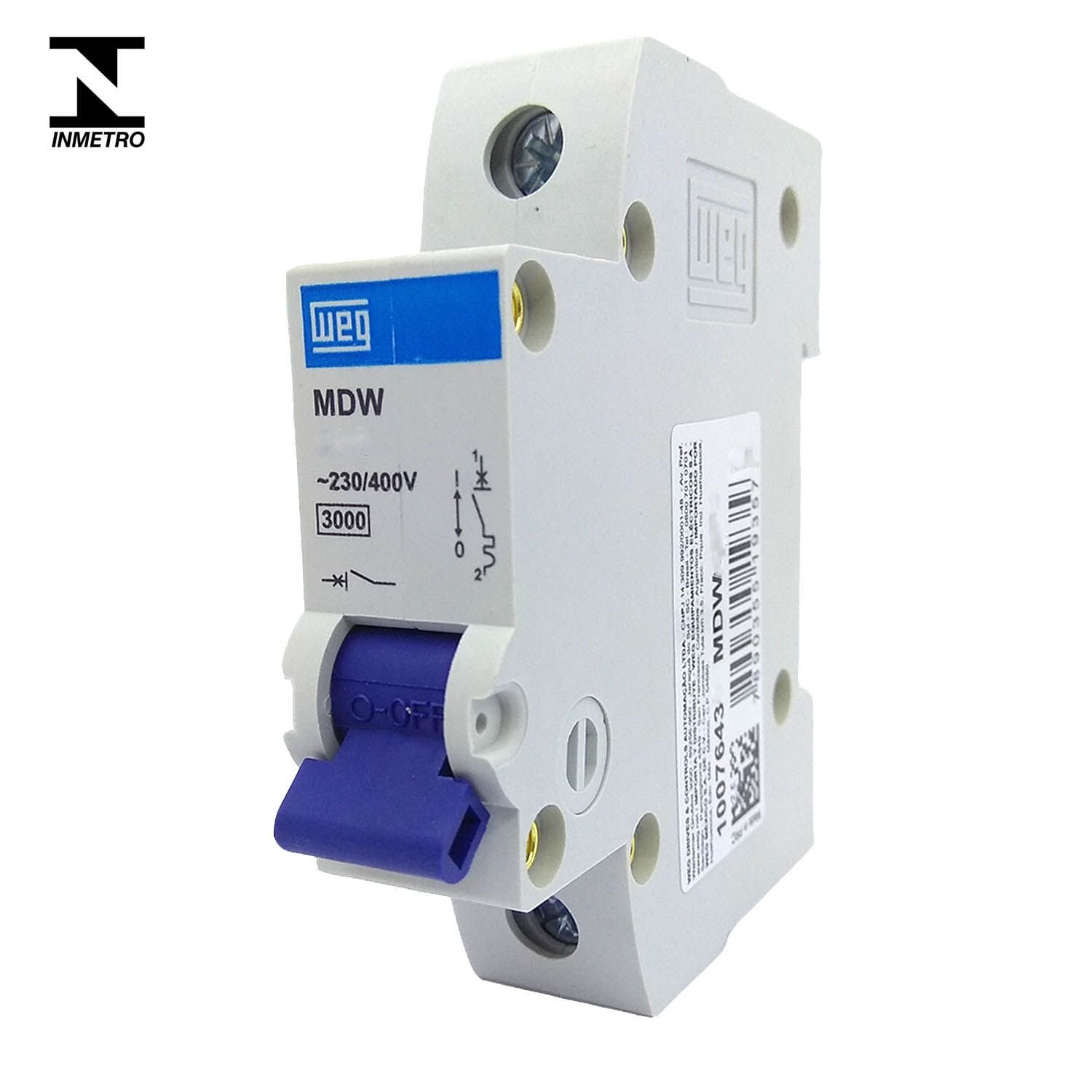 Disjuntor WEG MDW 10A Monopolar Curva C