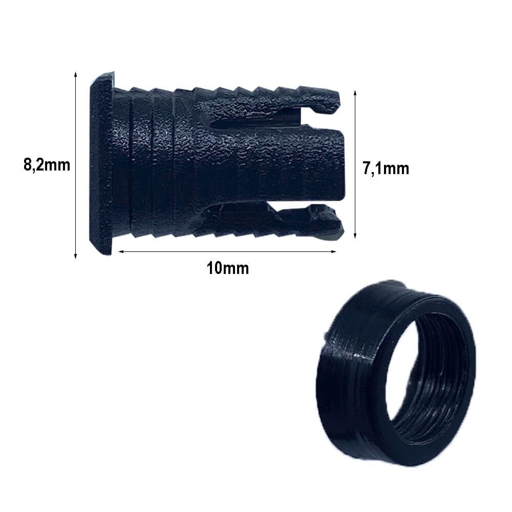 Suporte para Led 5mm Preto, com Indicador Reto