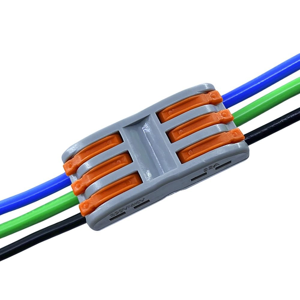 Conector Emenda 3 Vias 32A 450V Alavanca Wago