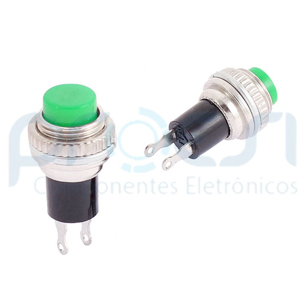 DS-314 Chave Push Button NA - 2T sem trava - Verde