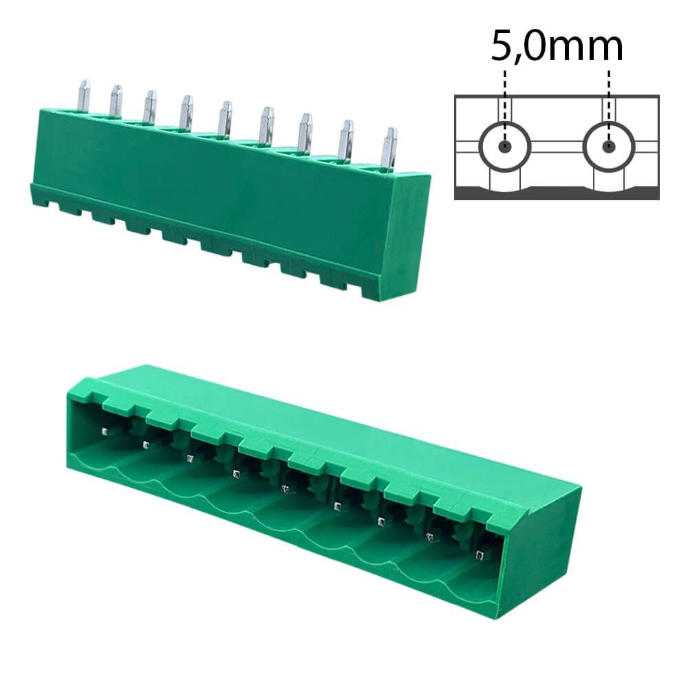 Borne 2EDGVC Macho 5,00mm - 180° - 9 Vias