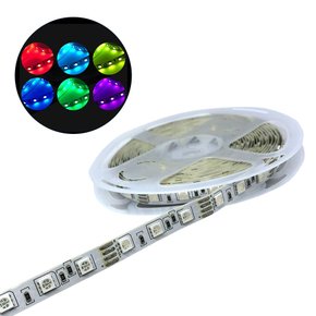 Fita de LED 5050 RGB IP20 - Rolo 5 Metros com Controle