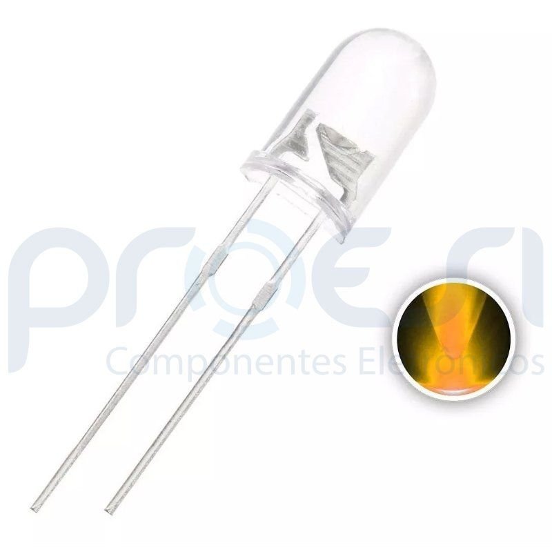 Led Amarelo Alto Brilho 5mm - 3.000 mcd | Proesi componentes