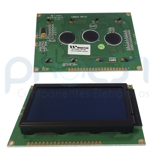 Display LCD Gráfico 128X64 WG-12864A-TMI - com Back Azul