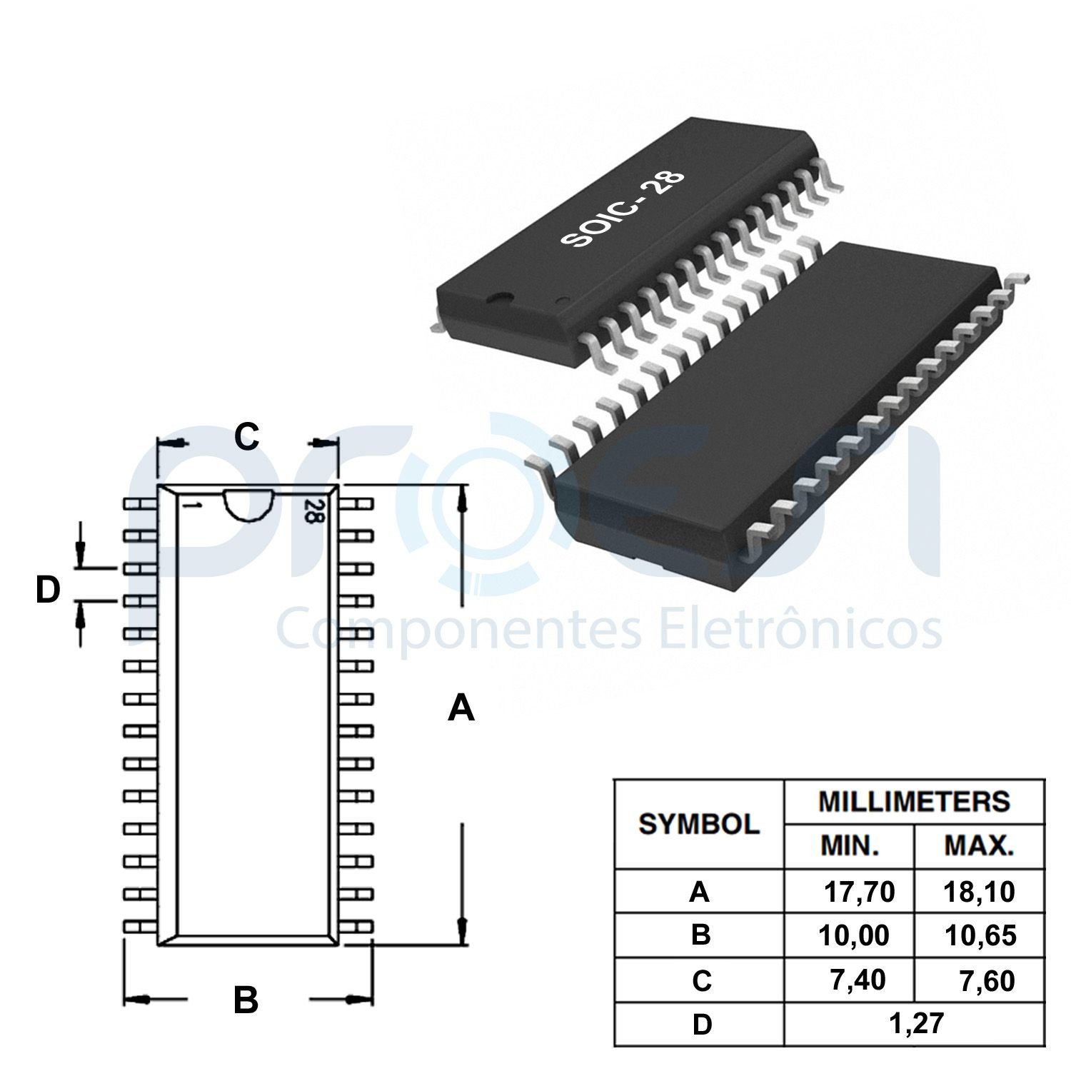 SMD IR2136-S - Circuito Integrado SOIC28 preço comprar