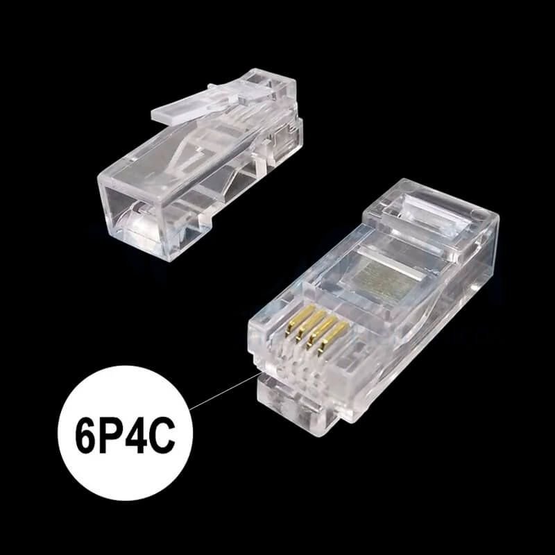 Plug Modular Longo para Conector RJ11 - 6P4C | Usado em Telefonia