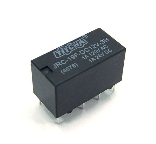 Rele JRC-19F - 1A - 12V, com 2 contatos reversiveis