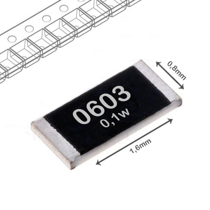 Resistor 100 Ohms, SMD 0603 1/10W e 5% Precisão