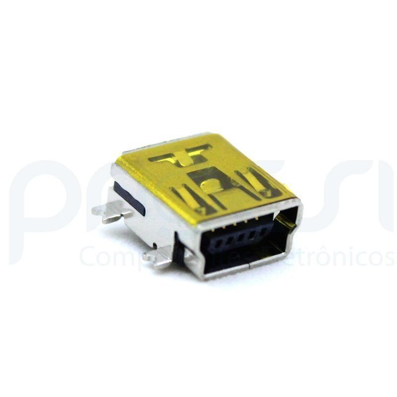 Conector Mini USB PCI - Mini USB Fêmea - 5 Pinos