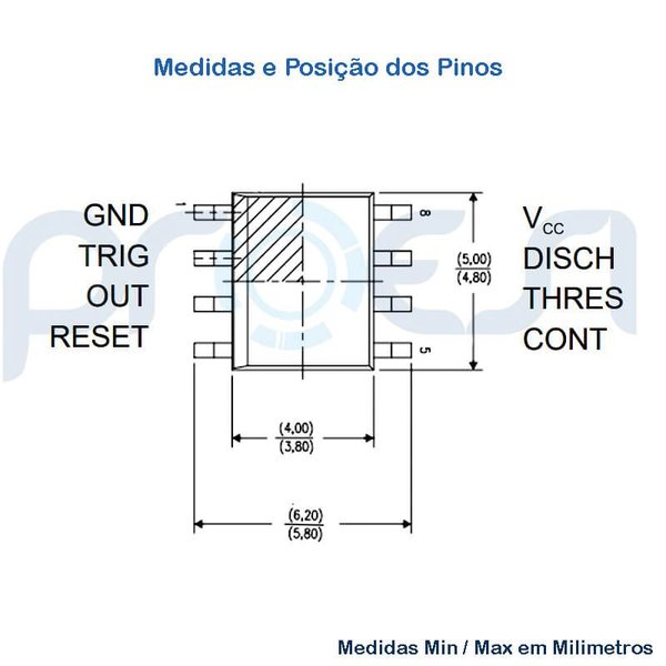 Circuito Integrado SMD LM555 - CI Oscilador e Timer | Proesi Comp