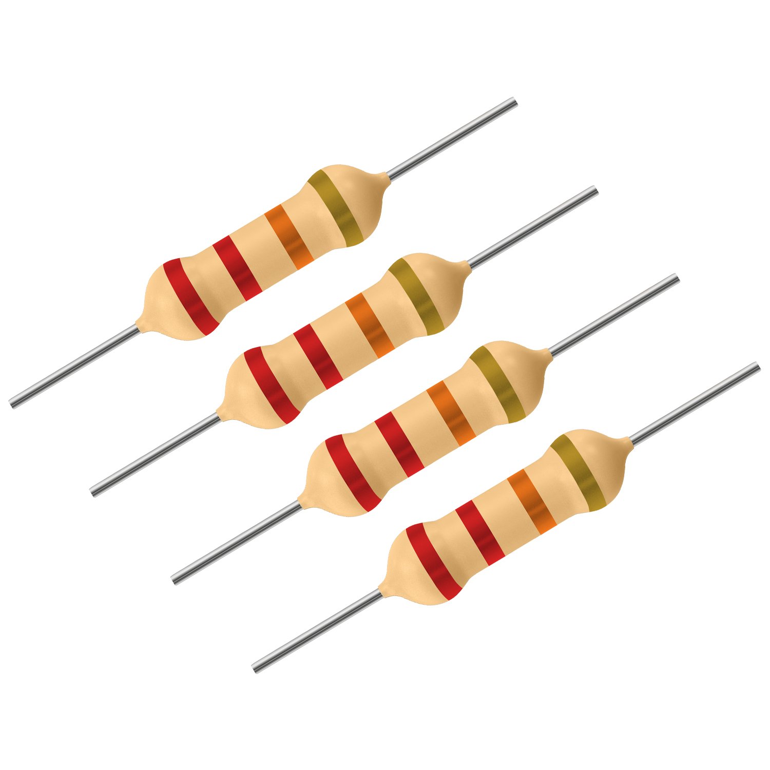 Resistor 22K Ohms com Potência 1/4W e Precisão de 5%