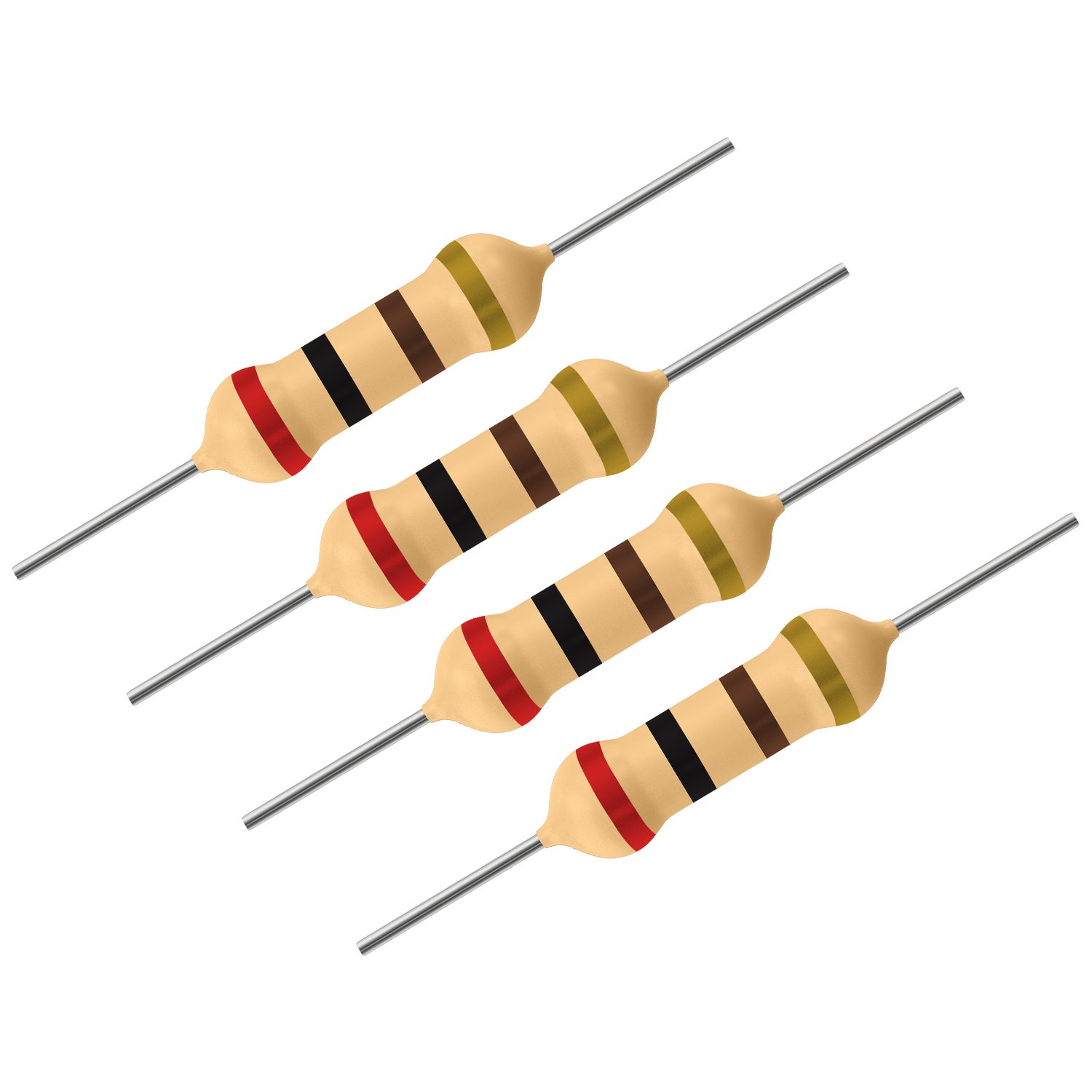 Resistor 200 Ohms com Potência 1/4W e Precisão de 5%