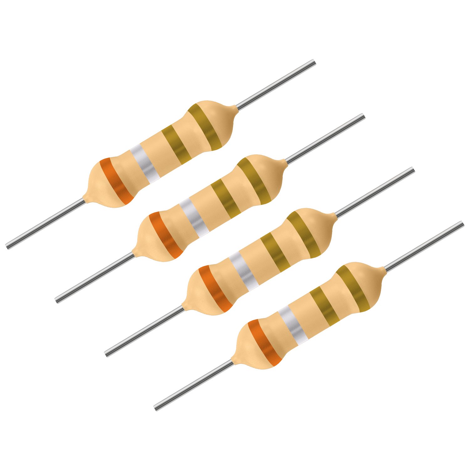Resistor 3,9 Ohms com Potência 1/4W e Precisão de 5%
