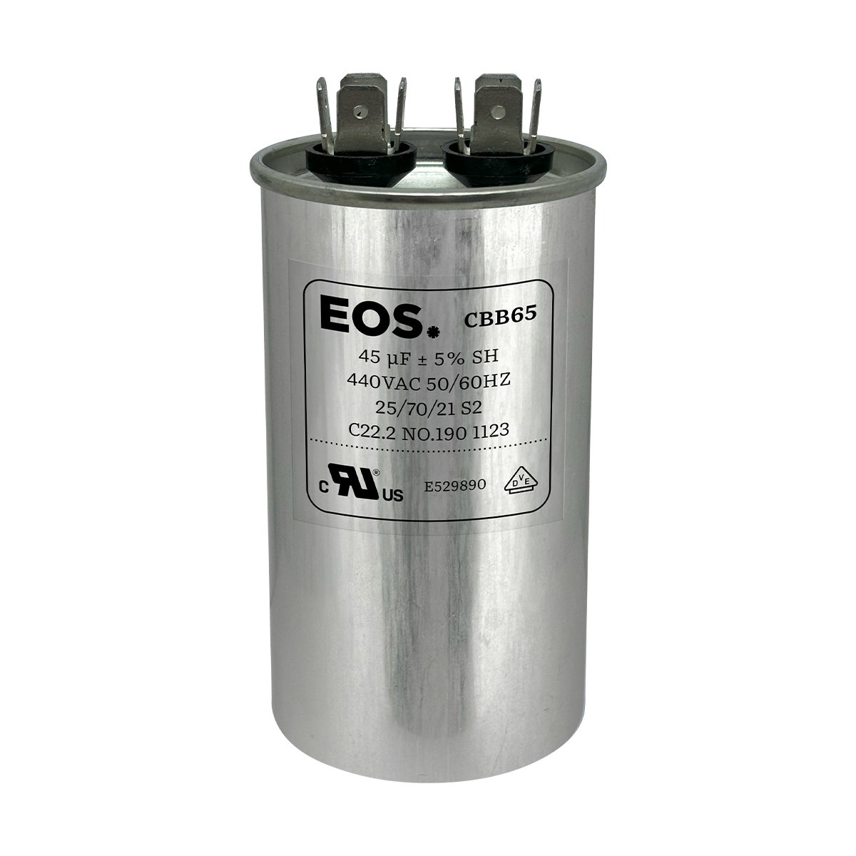 Capacitor Permanente, CBB65, EOS, 45UF / 440V - Corpo em Alumínio