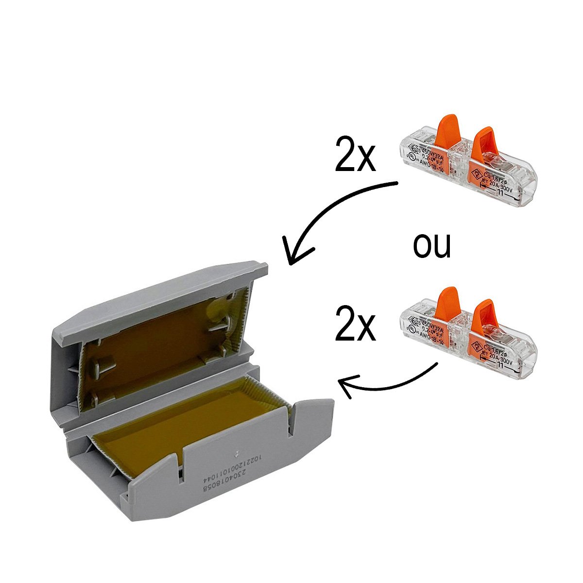 Case Gelbox para Wago 2401 e 2411 | 32,7 X 56,9 X 17,8mm