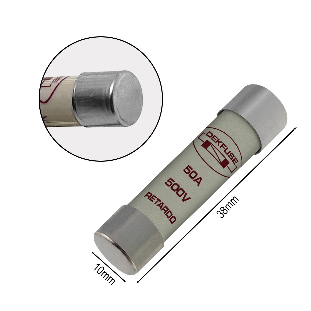 Fusivel Cartucho Retardo 10x38mm - 50 AMP - 500VAC