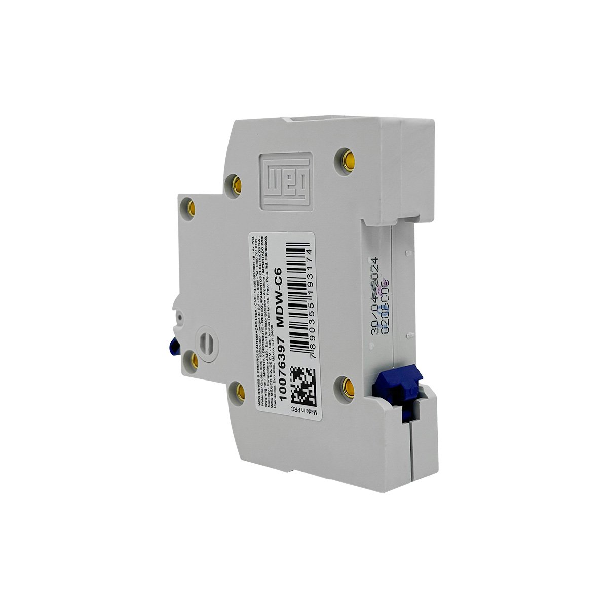 Disjuntor WEG Série MDW 6A Monopolar Curva C