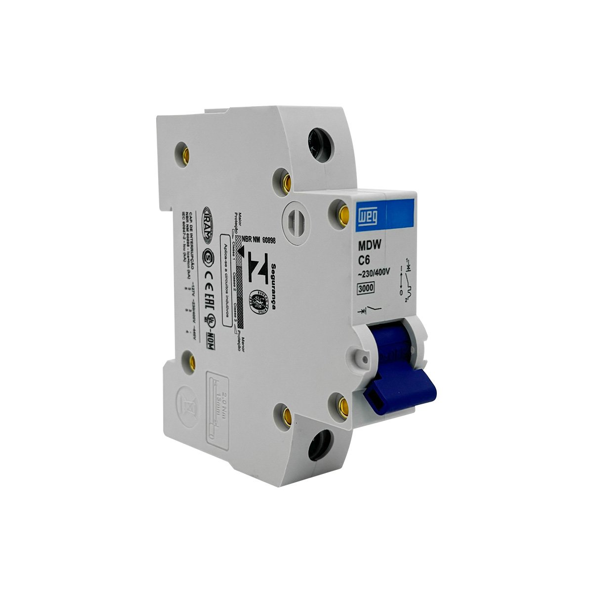 Disjuntor WEG Série MDW 6A Monopolar Curva C