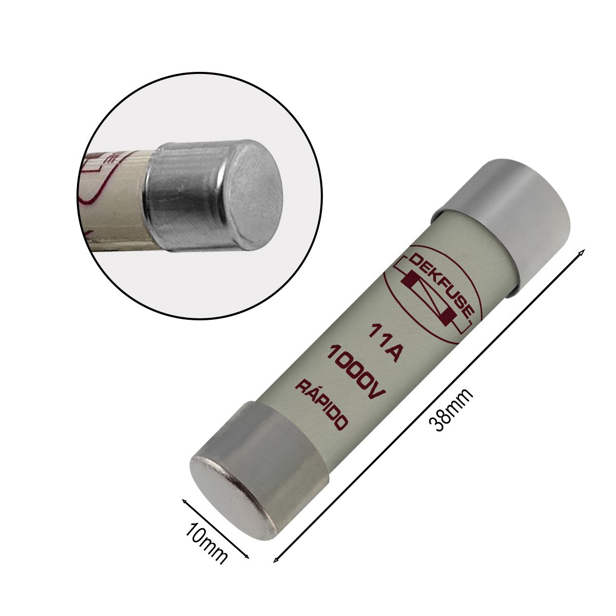 Fusivel Cartucho Rapido 10x38mm - 11 AMP - 1000VAC