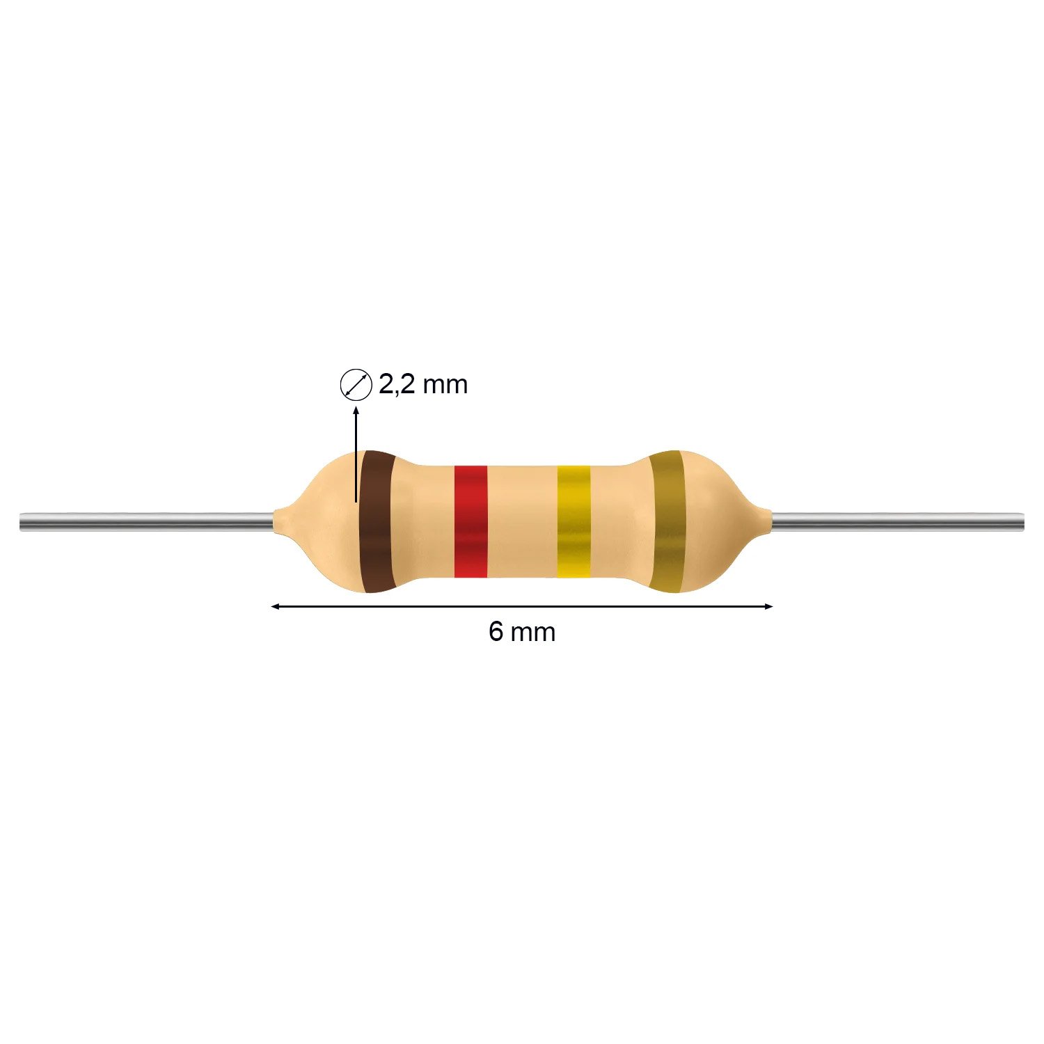 Resistor 120K Ohms com Potência 1/4W e Precisão de 5%