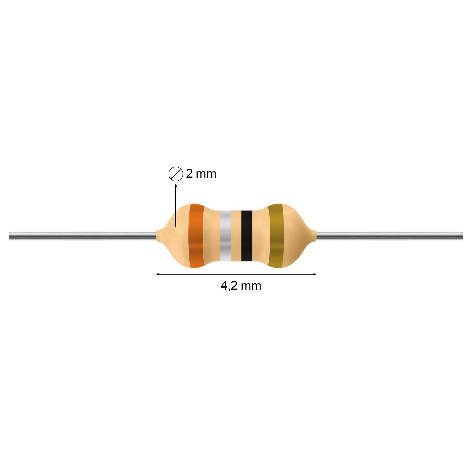Mini Resistor CR12 - 1/8W - 39 Ohms