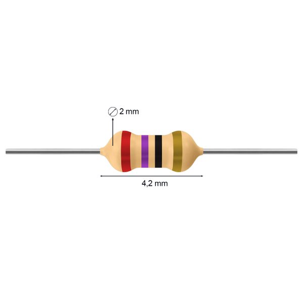 Resistor 27 Ohms com Potência 0,125W e Precisão de 5%