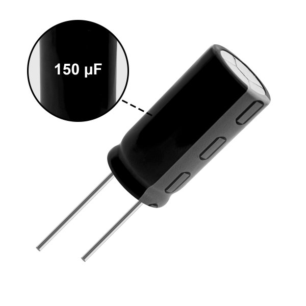 Capacitor Eletrolítico Epcos 150uF/25V - 85ºC