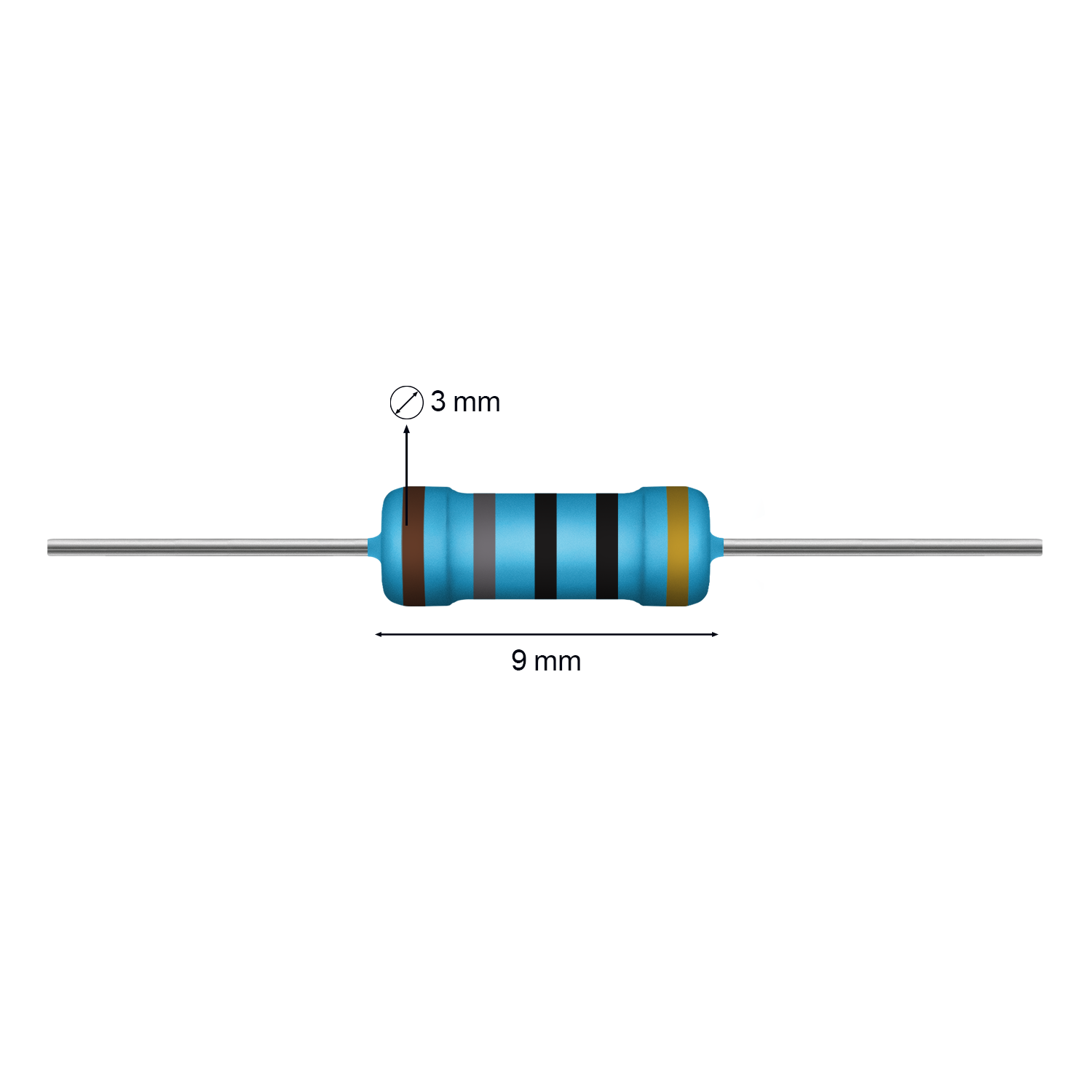 Resistor 180 Ohms com Potência 1W e Precisão de 5%