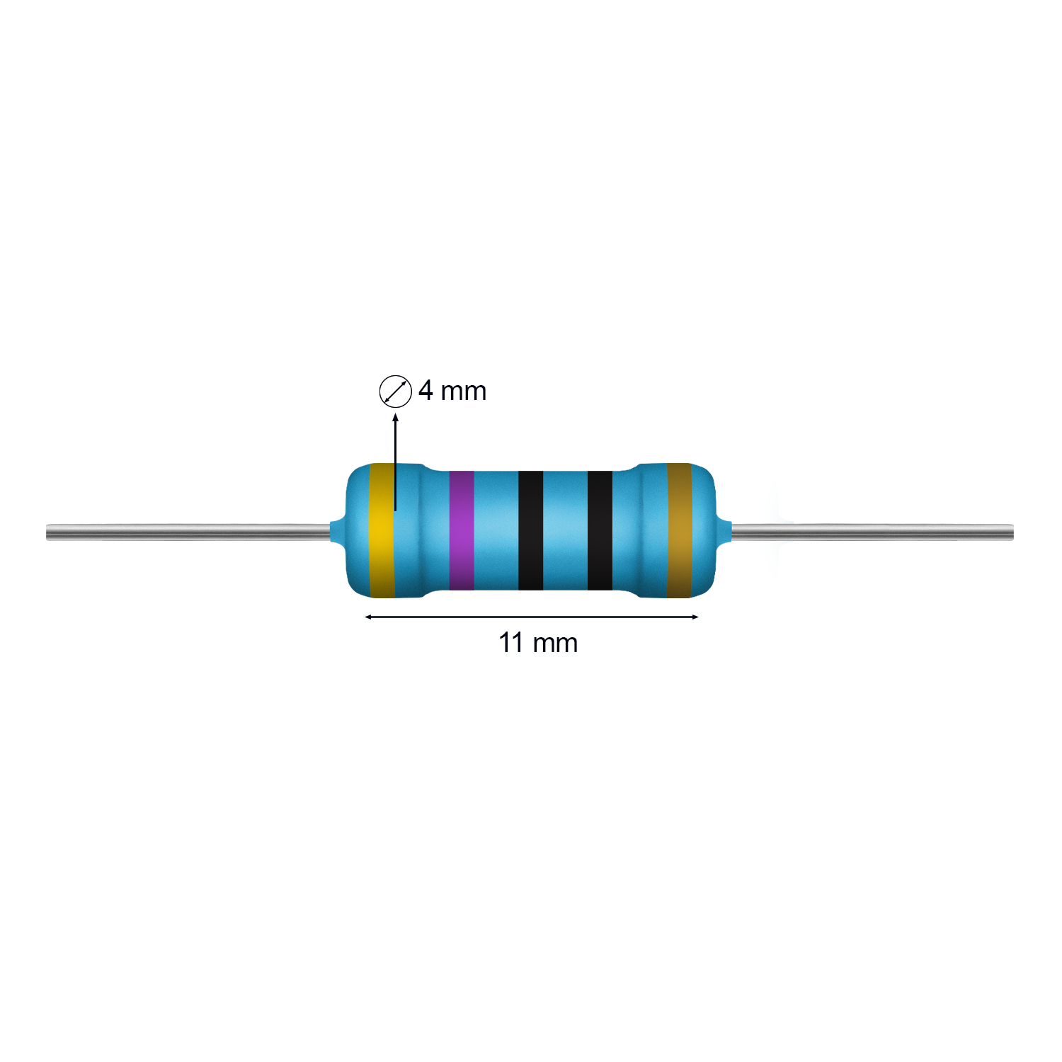 Resistor de 470 Ohms com Potência 2W e Precisão de 5%