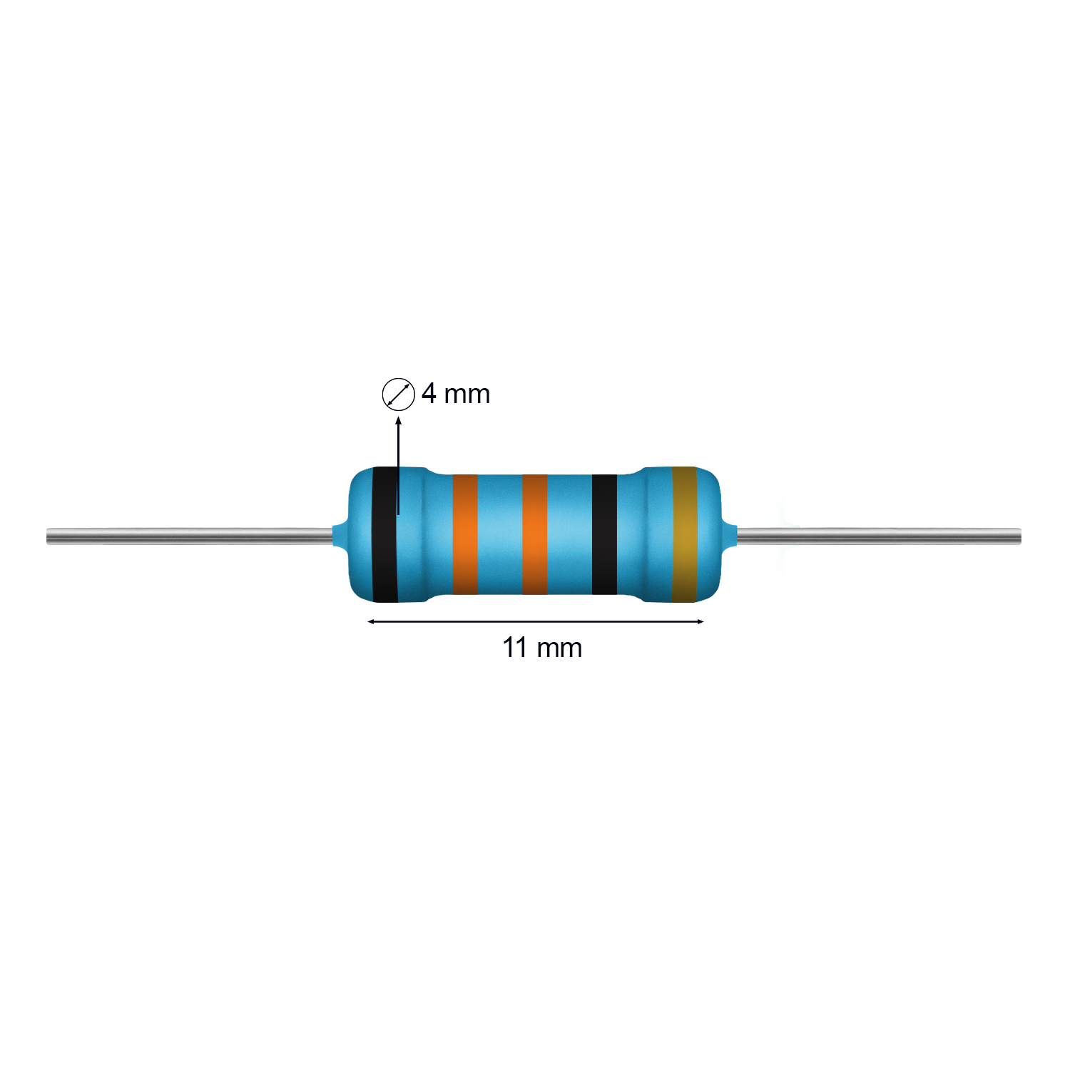 Resistor de 33 Ohms com Potência 2W e Precisão de 5%