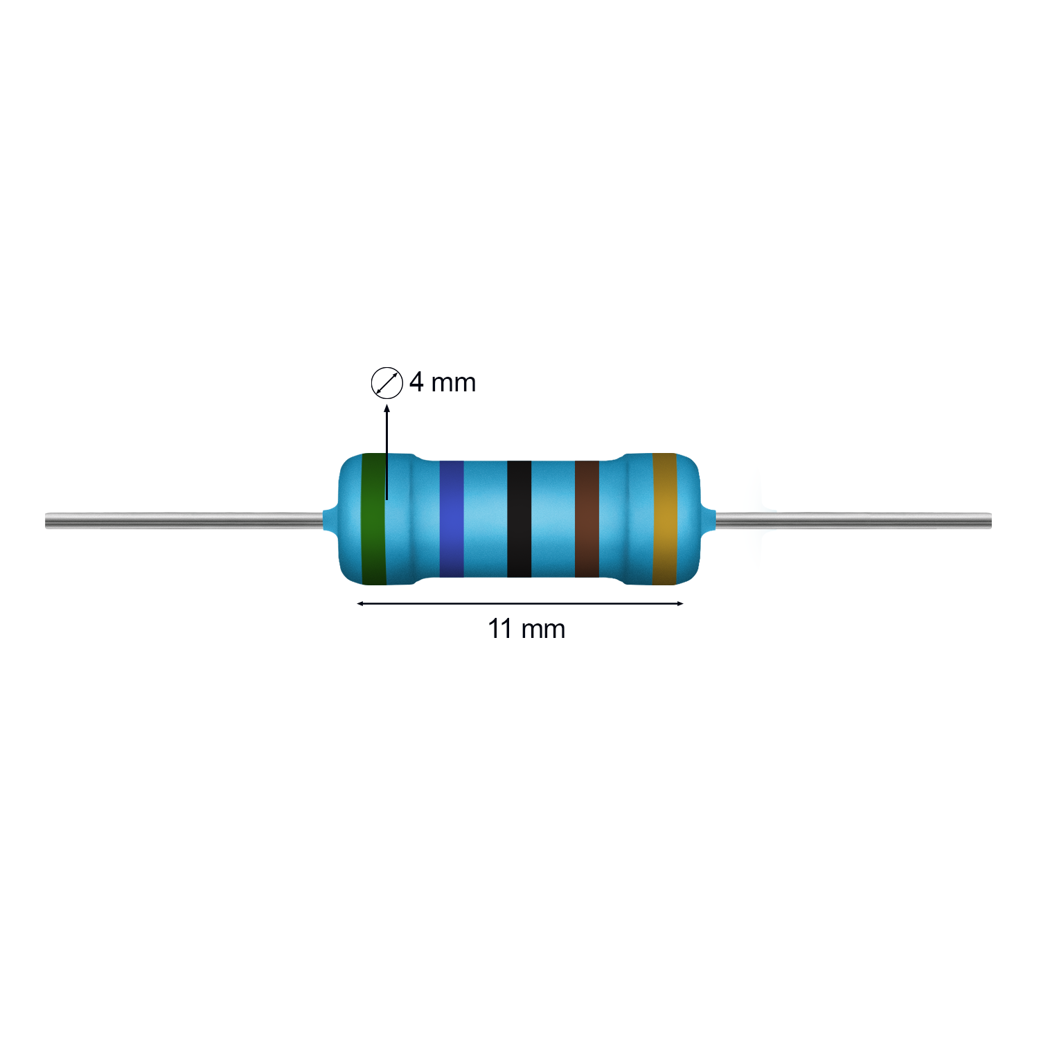 Resistor de 5K6 Ohms com Potência 2W e Precisão de 5%