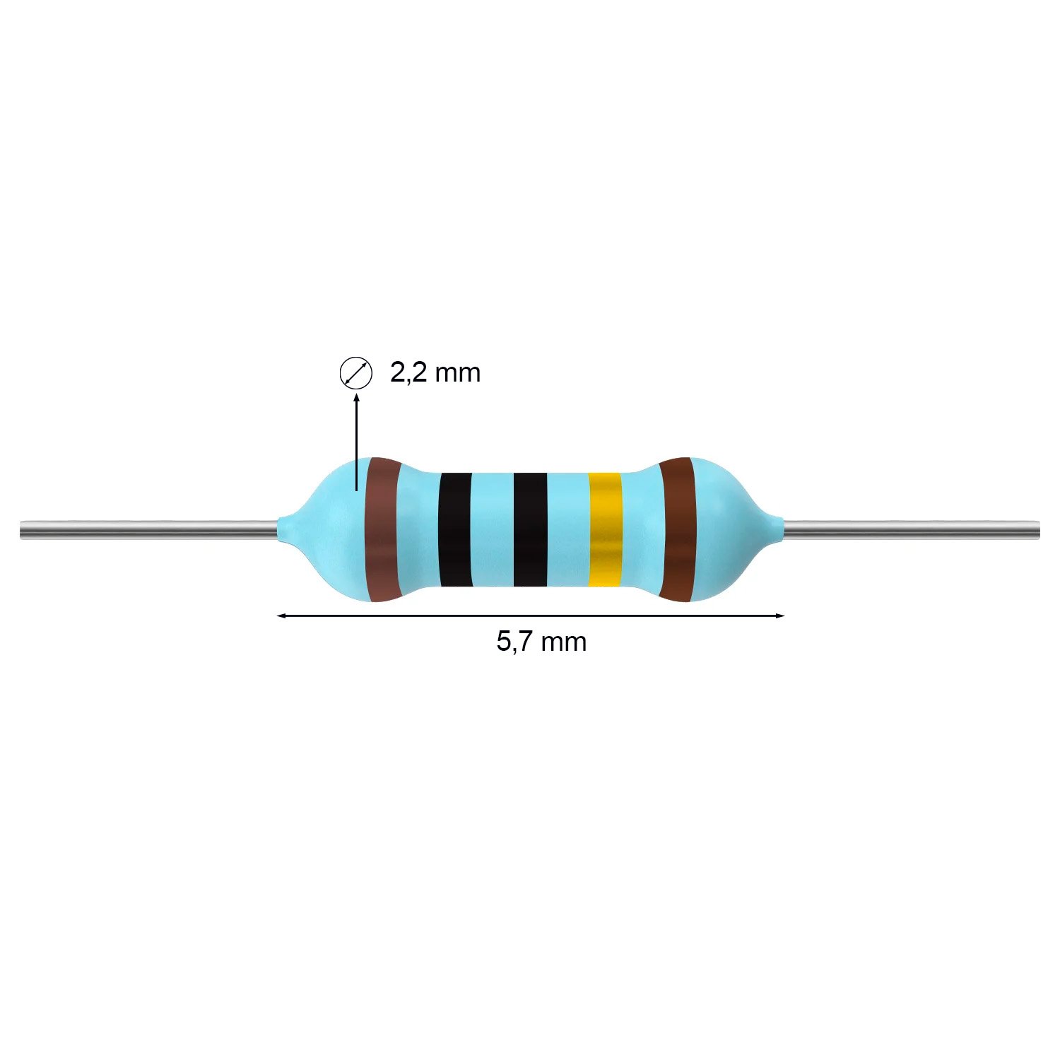 Resistor de Precisão 1M Ohms 1/4W - 1% Tolerância