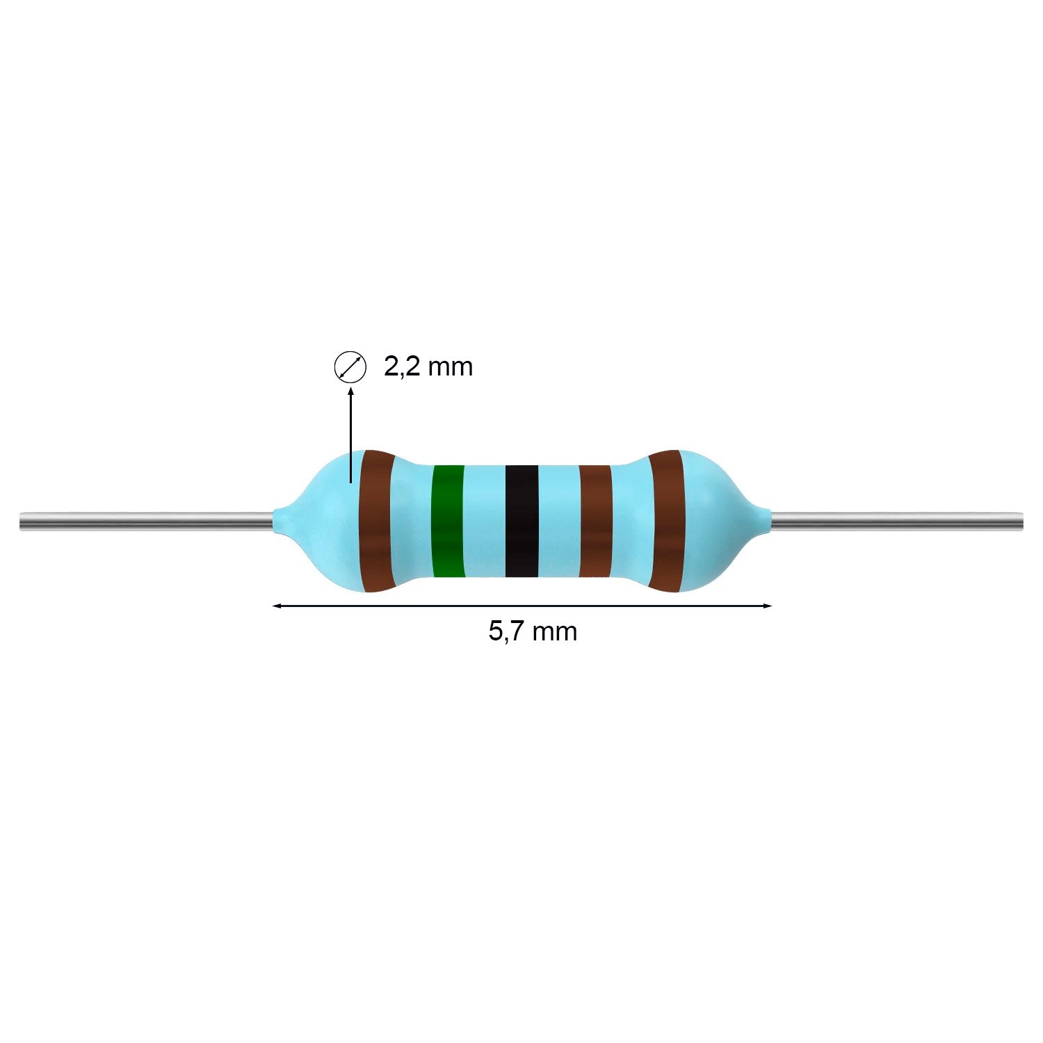 Resistor de Precisão 1/4W 1,5K Ohms - Alta Precisão