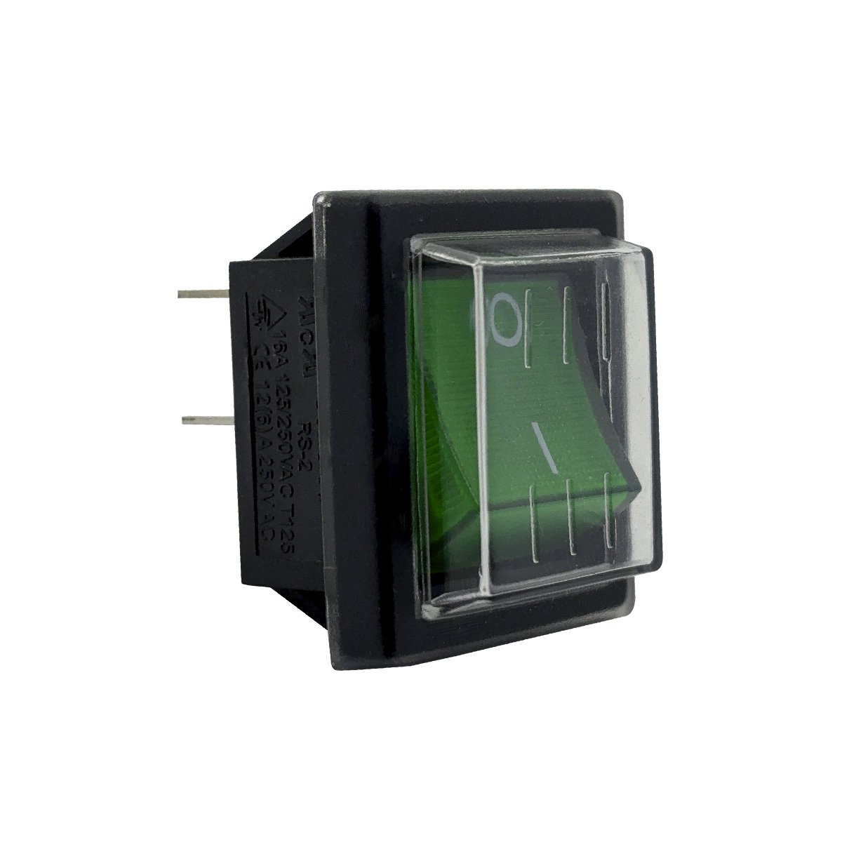 Chave RS-201-1C-G Verde Com Capa e Neon 16A 220V