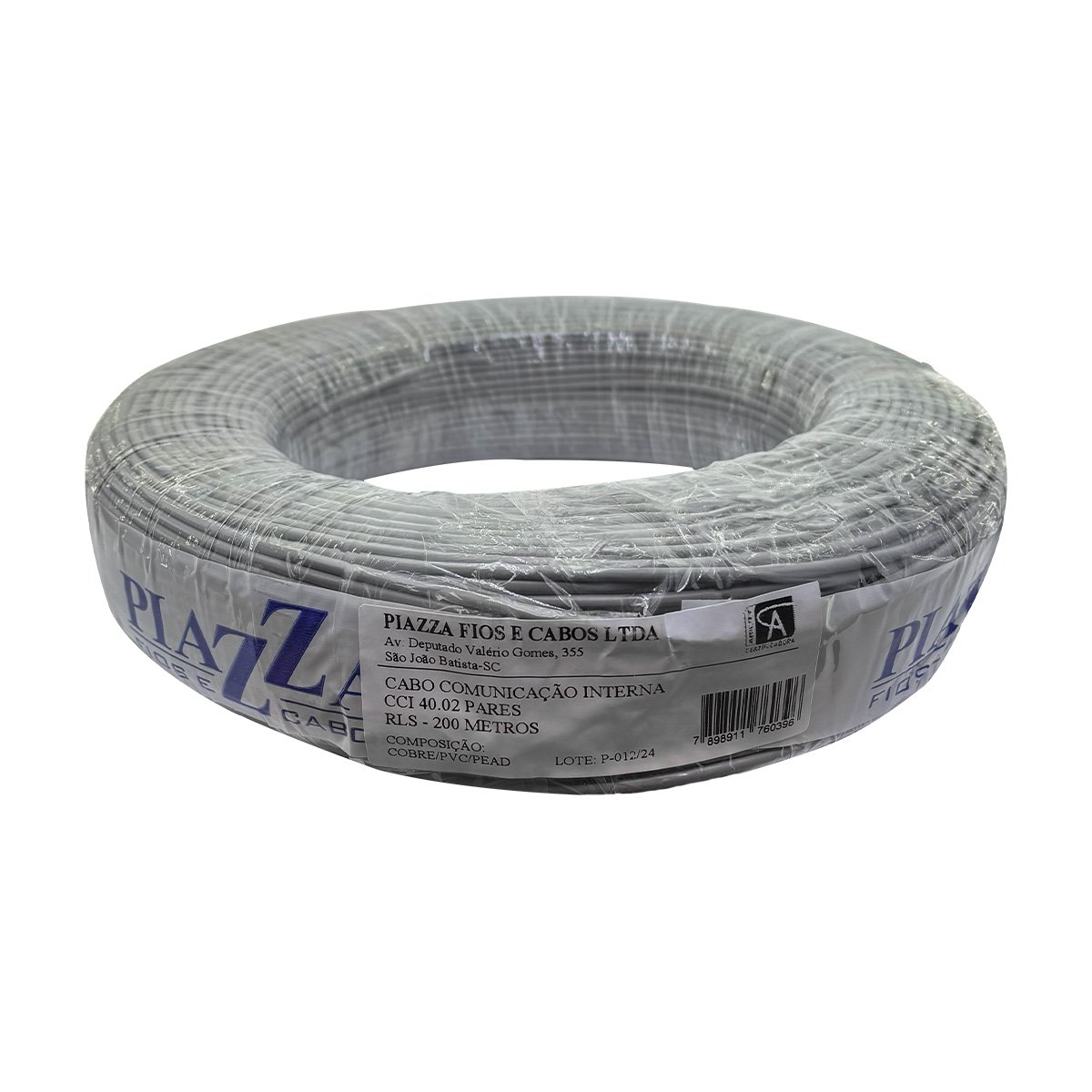 Fio Cabo CCI-40 2 Pares, Piazza, para Telefone/Interfone - Cinza | Rolo ...