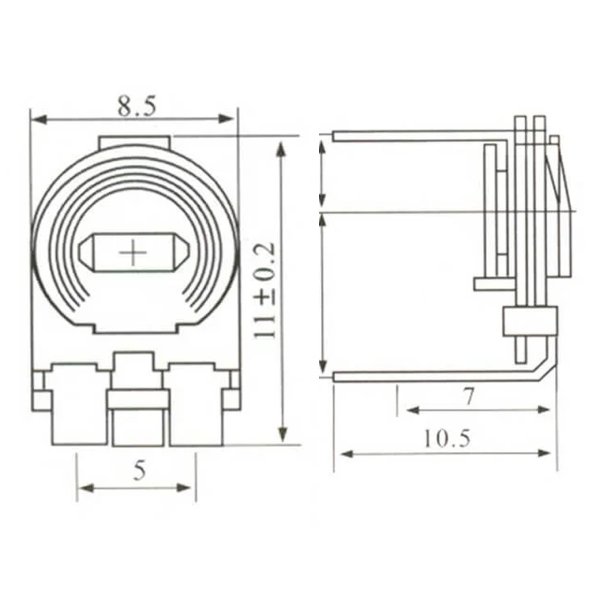 Trimpot Horizontal WH188B 8,5mm - 10K Horizontal Cermet para Circuitos