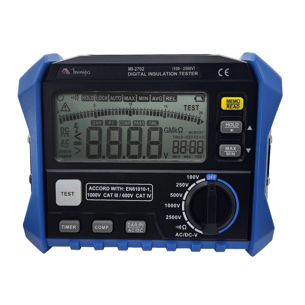 Megômetro Digital MI-2702 Minipa CAT III 1000V