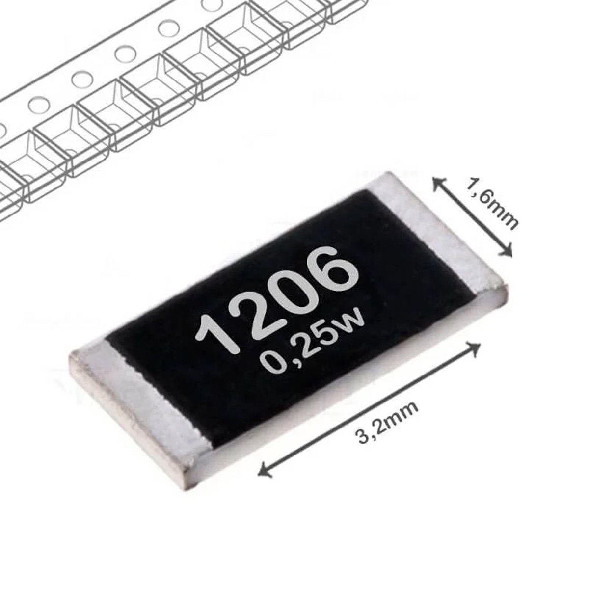 Resistor SMD 1206 430K 1/4W ±1% Filme Metálico